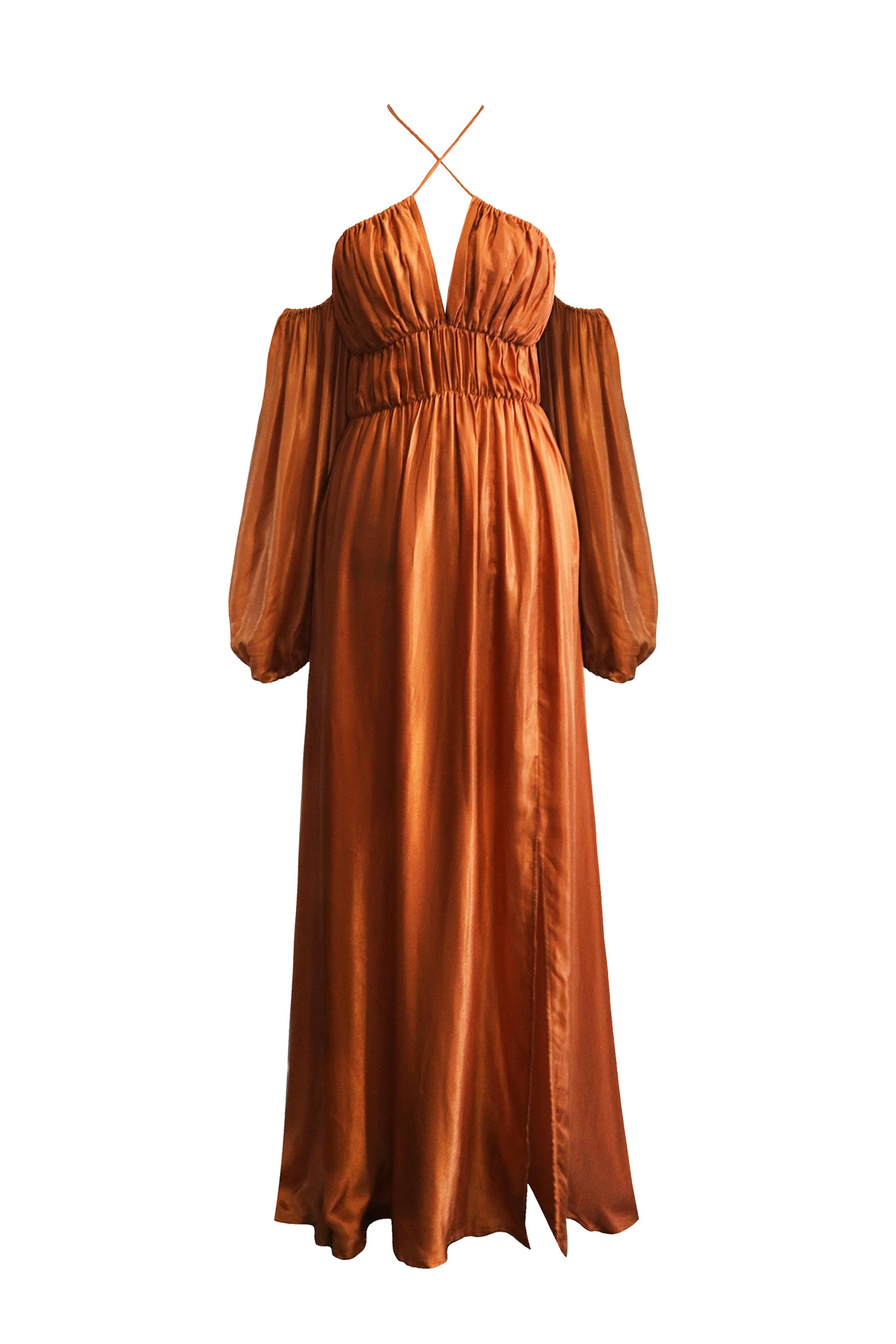 Krakatoa Rust Terracotta Maxi Dress | Sustainable Fashion – Fiamma Studio